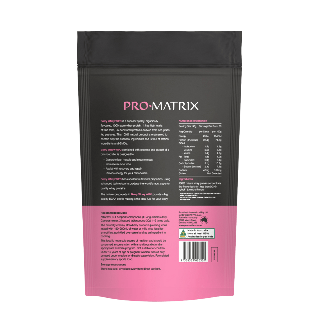 1kg STRAWBERRY, Concentrate BERRY WHEY – Pro Matrix